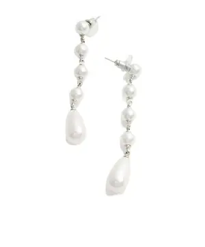 SELF-PORTRAIT Pearl Drop Earrings - White
