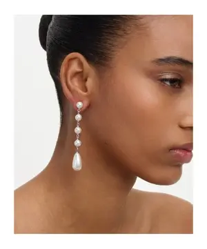 SELF-PORTRAIT Pearl Drop Earrings - White