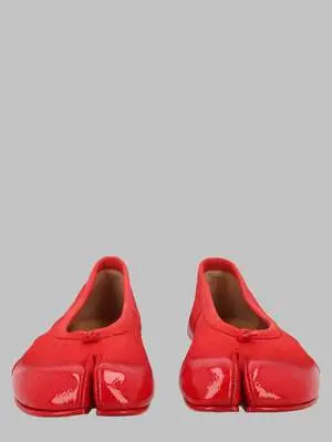 MAISON MARGIELA Ballerina Tabi Calf Leather Flats - Red