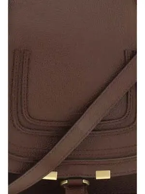 Chloé Marcie Leather Top Handle Bag - Brown