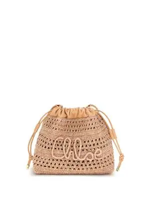 Chloé Raffia Drawstring Shoulder Bag