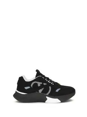 Valentino Garavani Demivee Mesh And Suede Sneakers - Black