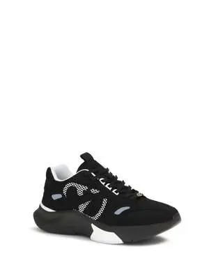 Valentino Garavani Demivee Mesh And Suede Sneakers - Black