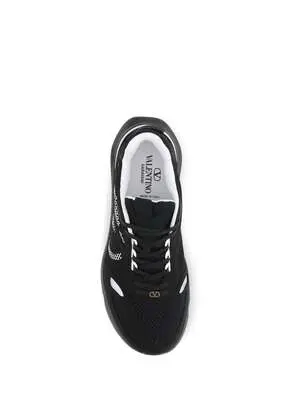Valentino Garavani Demivee Mesh And Suede Sneakers - Black