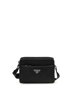 Prada Re-nylon And Saffiano Shoulder Bag - Black