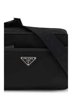 Prada Re-nylon And Saffiano Shoulder Bag - Black