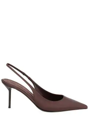 Paris Texas Lidia Slingback Heels - Brown