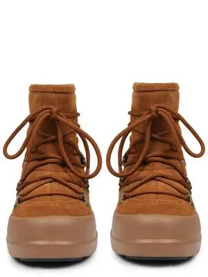 Moon Boot Lace-up Leather And Polyester Boots - Brown