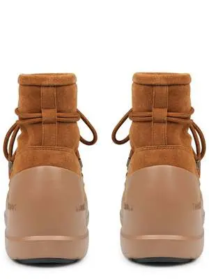 Moon Boot Lace-up Leather And Polyester Boots - Brown