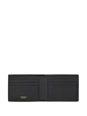 FERRAGAMO Micro Gancio Grained Leather Bi-fold Wallet - Black