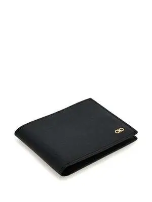 FERRAGAMO Micro Gancio Grained Leather Bi-fold Wallet - Black