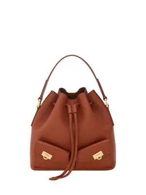 FERRAGAMO Multi Pocket Bucket Bag - Brown