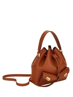 FERRAGAMO Multi Pocket Bucket Bag - Brown