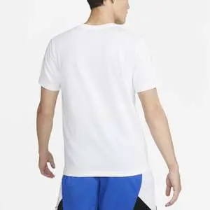 Nike Just Do It Alphabet Printing Round Neck Short Sleeve White - Multi-color