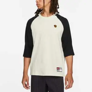 Nike Colorblock Round Neck Pullover Three-quarter Sleeve T-shirt Gray