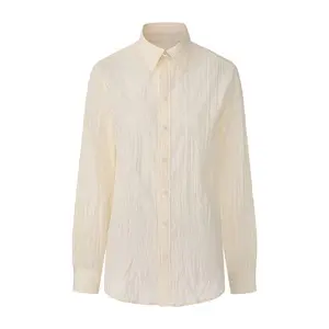 FRONT ROW SHOP Crinkled Cotton Shirt