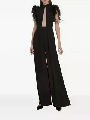 GEMY MAALOUF Jumpsuit With Feathered Shoulders