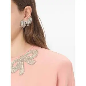 Valentino Garavani Tone Crystal Embellished Bow Earrings