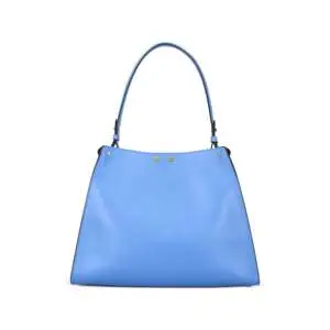 Fendi Grained Leather Tote Bag With Top Handle - Blue