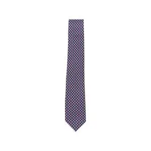 FERRAGAMO Gancini Fish Motif Silk Neck Tie - Blue