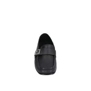Fendi Calf Leather Loafers With Silver-tone Metal Logo Detail