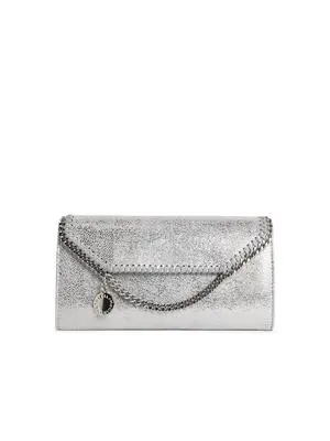 Stella McCartney Falabellashaggy Deer' Crossbody Chain Wallet - Silver