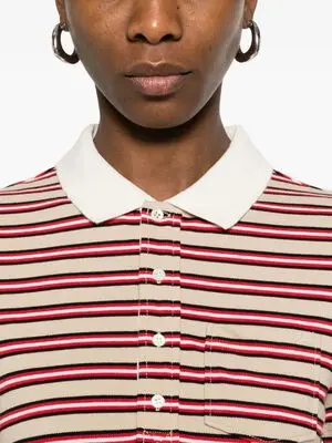 A.p.c. Raye Cotton Striped Polo Dress