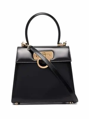 FERRAGAMO Iconic Small Top Handle Bag - Black