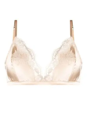 Dolce & Gabbana Soft-cup Satin Bra With Lace Detailing - Multicolor