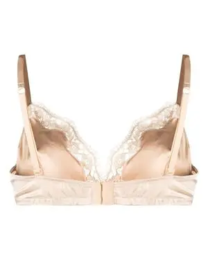 Dolce & Gabbana Soft-cup Satin Bra With Lace Detailing - Multicolor