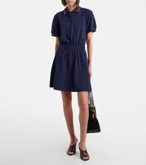 Versace Greca Cotton Pique Polo Dress