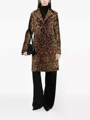 ARMA Mietta Buttoned Animal-print Coat