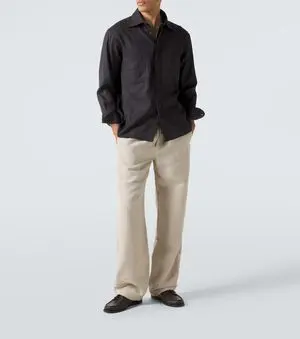 SAMAN AMEL Regis Silk Shirt Jacket - Black