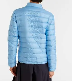 Moncler Quilted Down Jacket With Zipper And Snap-button Fastenings - Blue