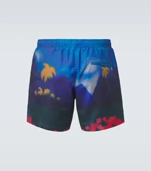 Commas Name Printed Swim Trunks