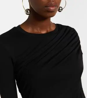 MARANT ETOILE Draped Jersey Top - Black