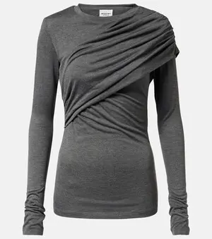 MARANT ETOILE Draped Jersey Top - Grey