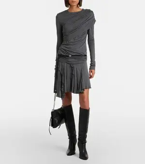 MARANT ETOILE Draped Jersey Top - Grey