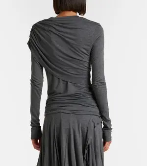 MARANT ETOILE Draped Jersey Top - Grey