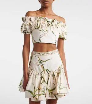 Agua Bendita Printed Linen Top - Multicoloured
