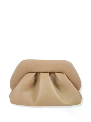 THEMOIRE Medium Ruched Clutch Bag - Neutrals