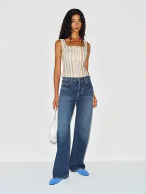 REFORMATION Clyde Low Rise Baggy Jeans - Blue