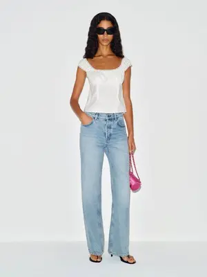 REFORMATION Reformation Clyde Low Rise Baggy Jeans Blue