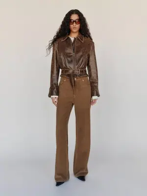 REFORMATION Clyde Low Rise Baggy Jeans - Brown