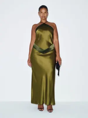 REFORMATION Jillian Silk Maxi Dress - Green