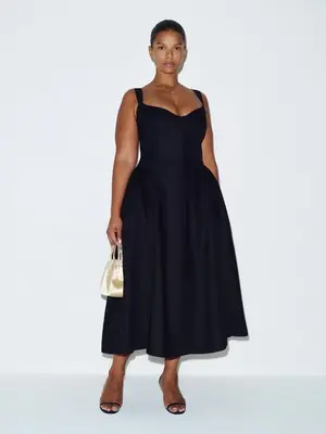 REFORMATION Birdie Linen Maxi Dress - Black