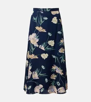 Erdem Floral Midi Skirt - Blue