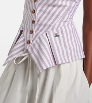 VIVIENNE WESTWOOD Striped Cotton Top - Burgundy