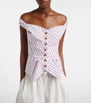 VIVIENNE WESTWOOD Striped Cotton Top - Burgundy