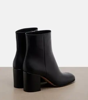 GIANVITO ROSSI Joelle Leather Ankle Boots - Black